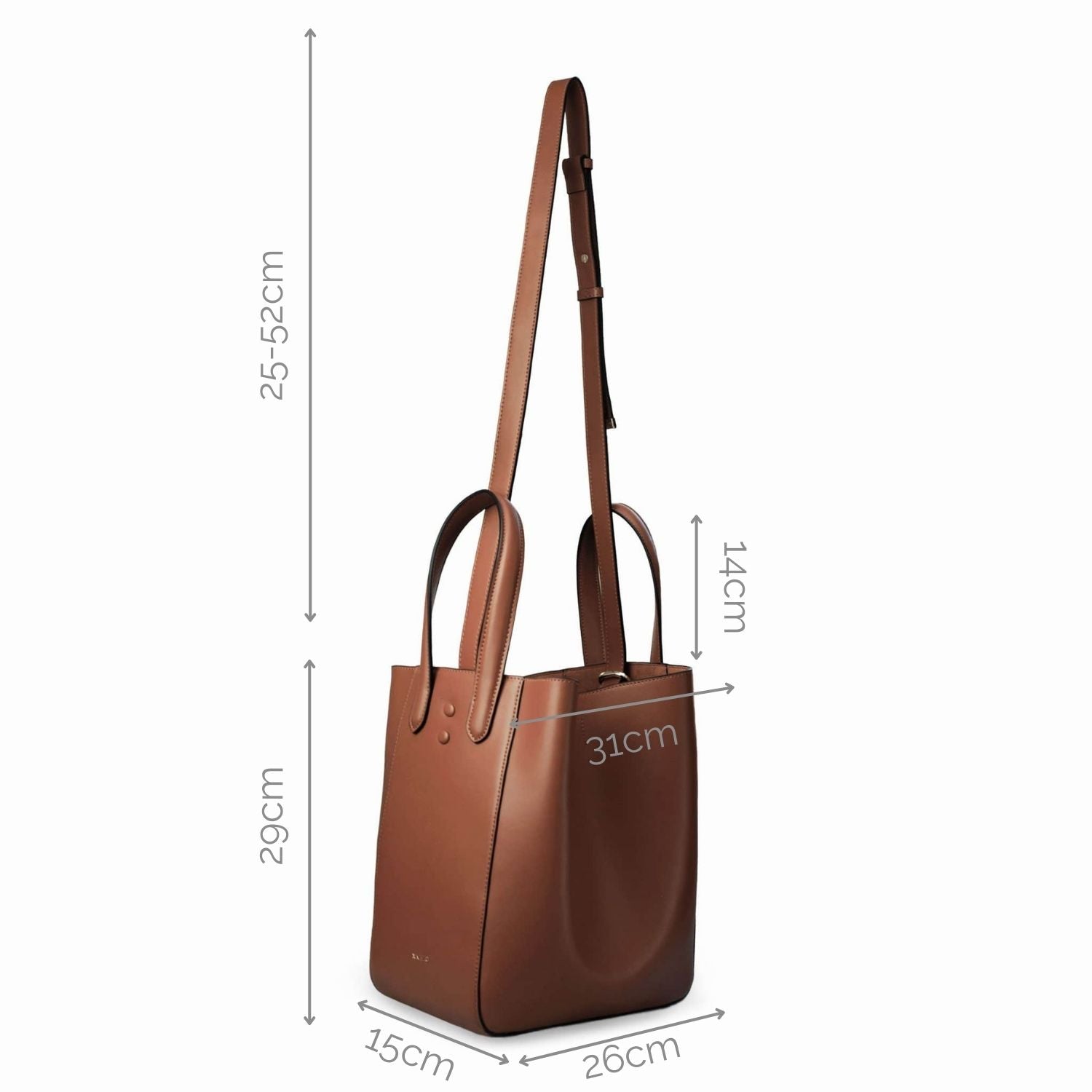 Eight - Tan large leather tote bucket bag – X NIHILO