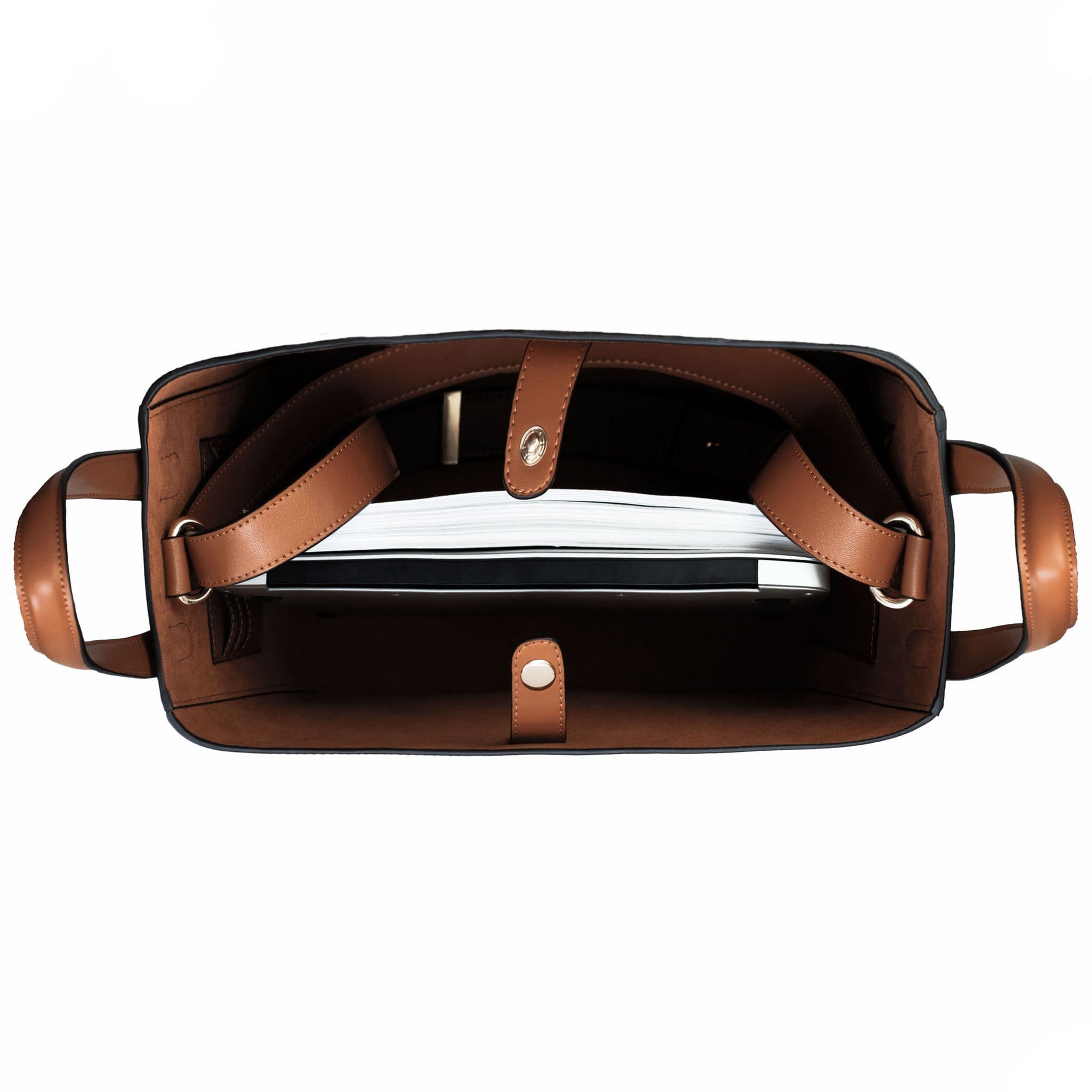 Eight - Tan large leather tote bucket bag – X NIHILO