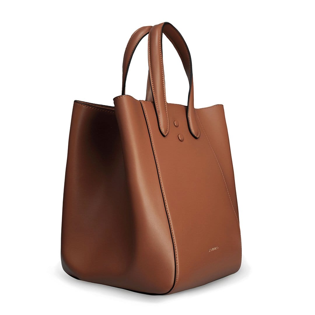 Eight - Tan large leather tote bucket bag – X NIHILO