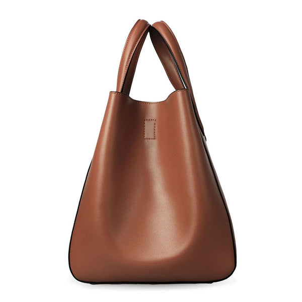 Eight - Tan large leather tote bucket bag – X NIHILO