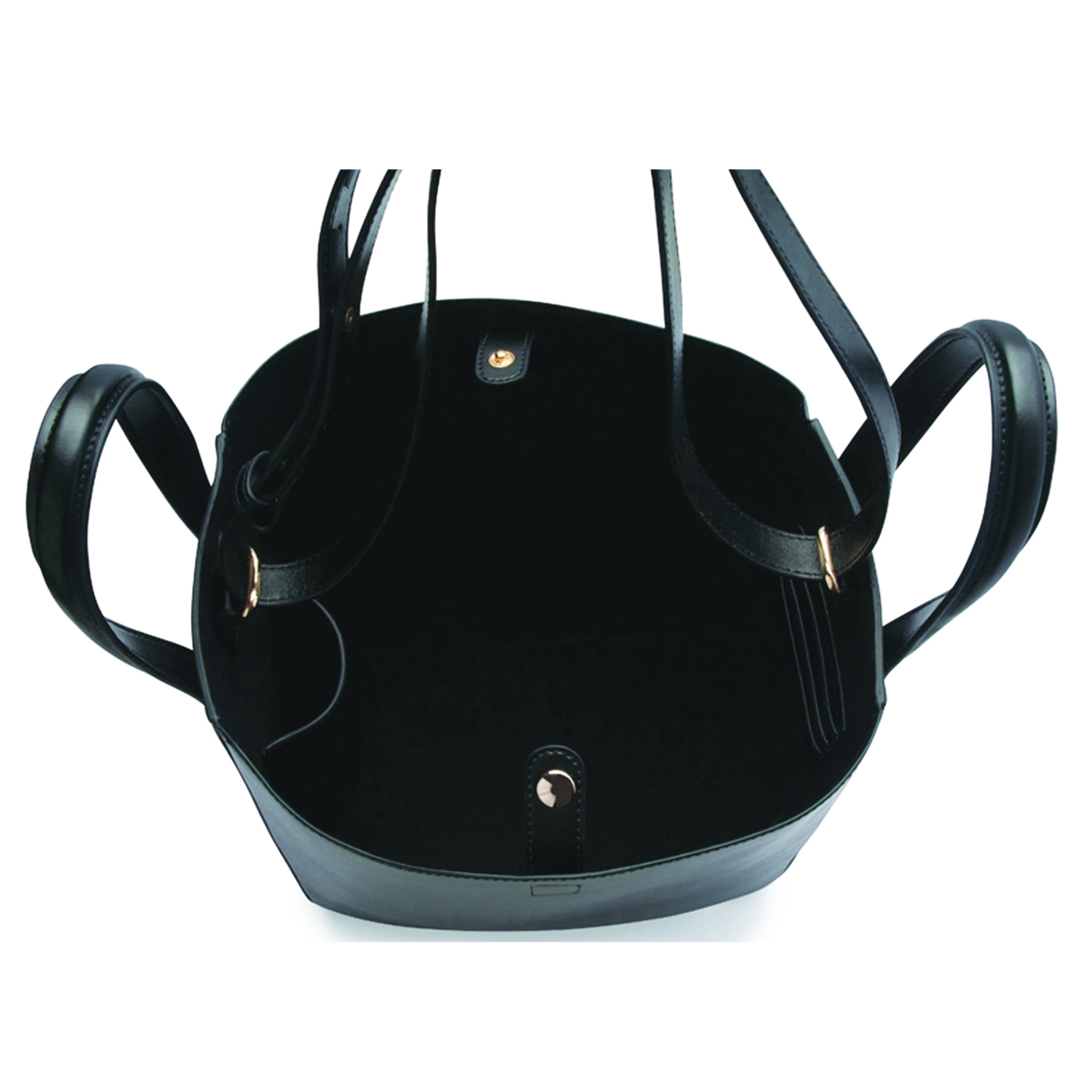 Eight Mini - Black small leather tote bucket bag – X NIHILO