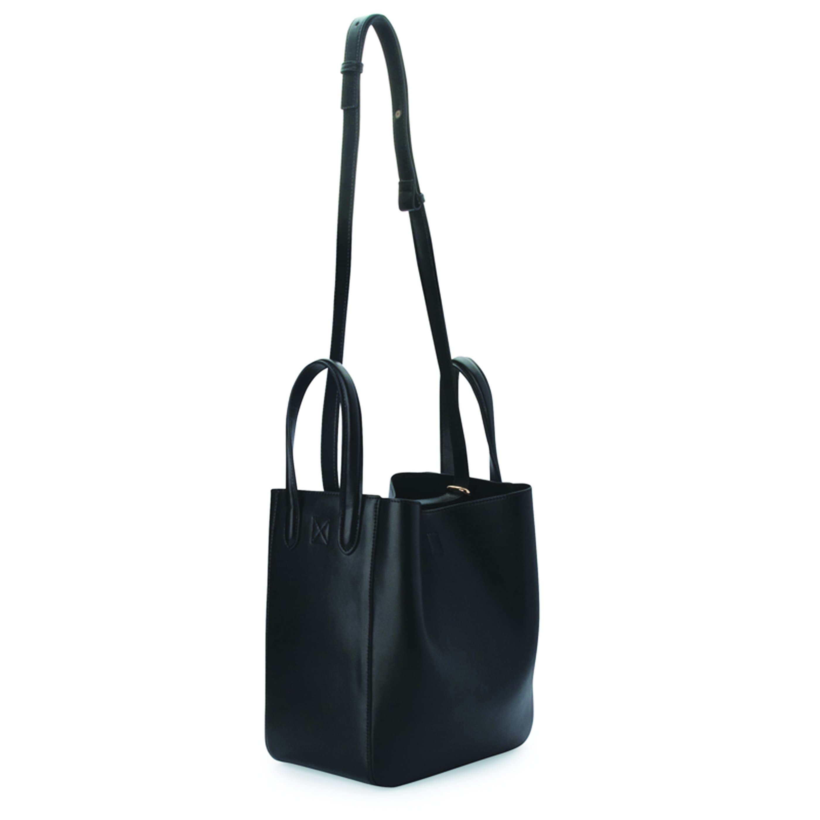 Eight Mini - Black small leather tote bucket bag – X NIHILO