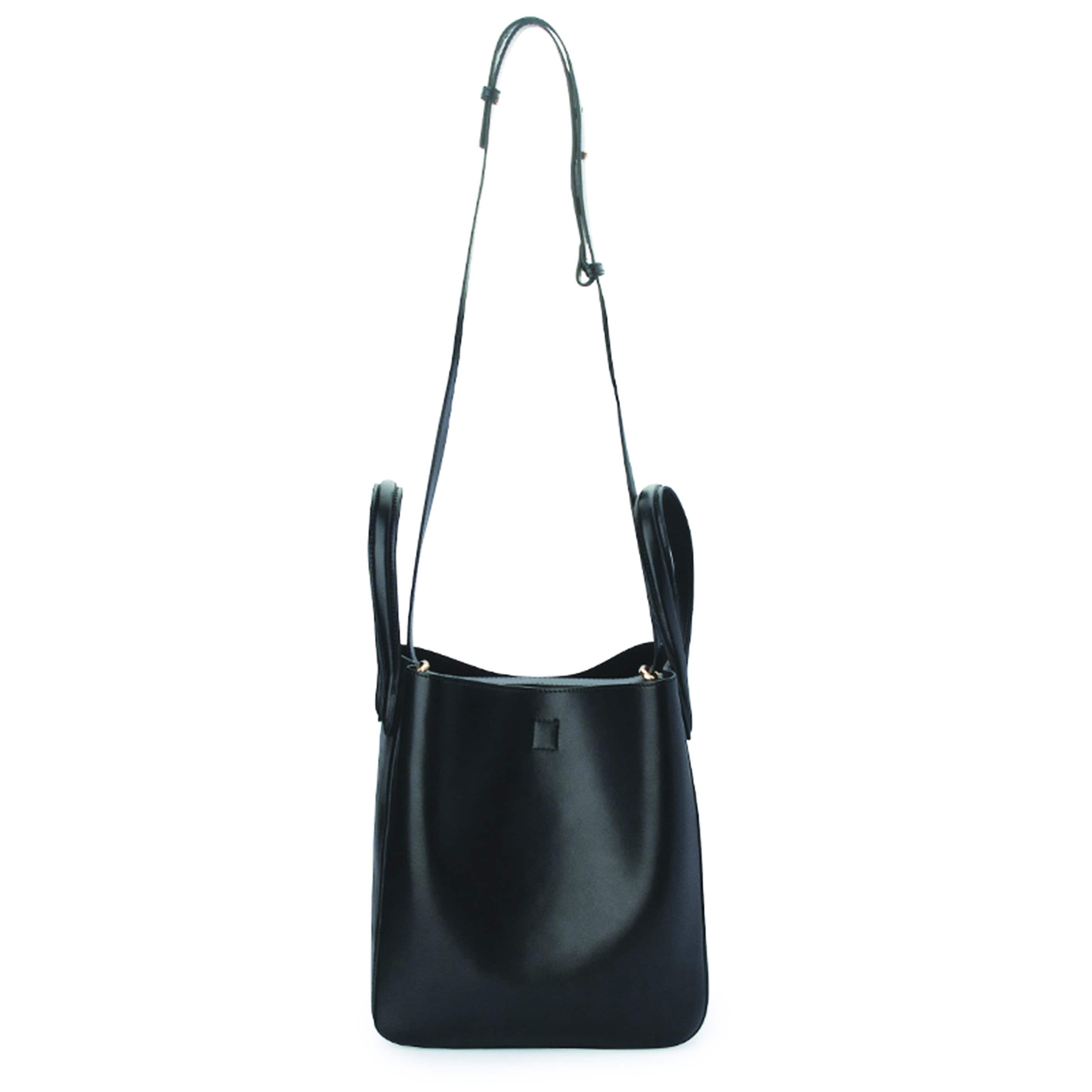 Eight Mini - Black small leather tote bucket bag – X NIHILO